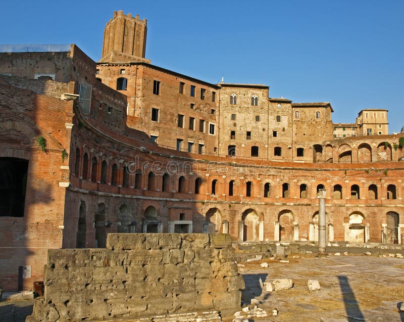 Ancient Markets of Trajan in Rome Stock Photo - Image of honour ...