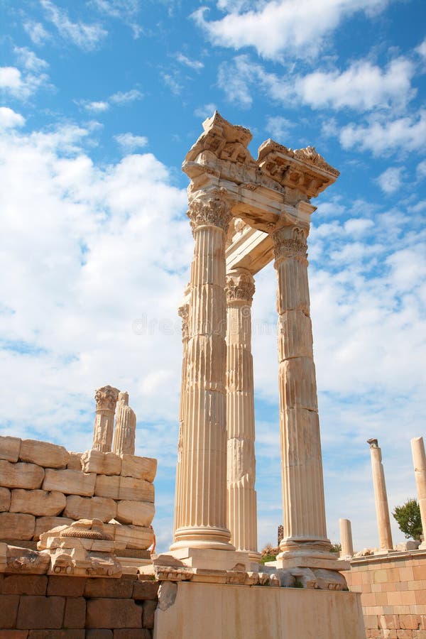 Trajan s Temple, Pergamon stock image. Image of arched - 2060005