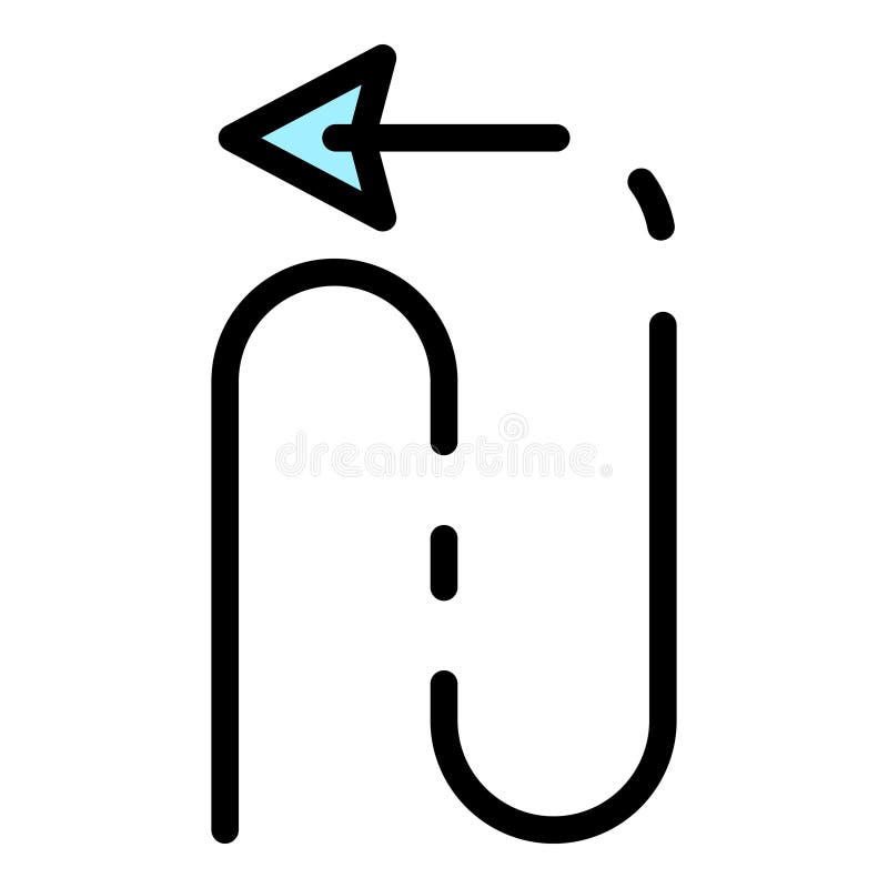 Trajectory Move Arrow Icon Outline. Launch Travel. Distance Check ...