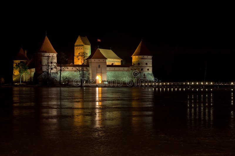 166 Trakai Castle Night Island Castle Trakai Photos - Free & Royalty ...