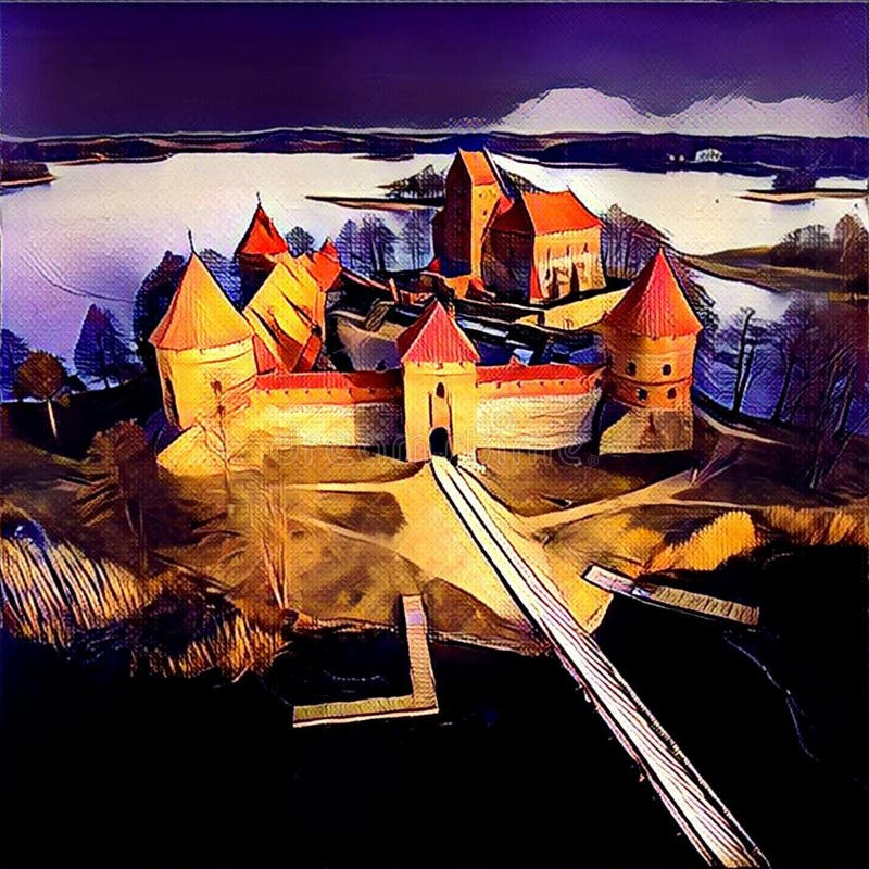 Trakai castle stock illustration. Illustration of computer - 79118285
