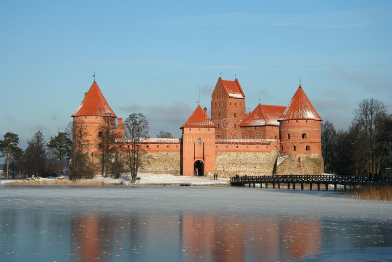 Trakai Castle In Winter Season, Vilnius, Lithuania Stock Photo - Image ...