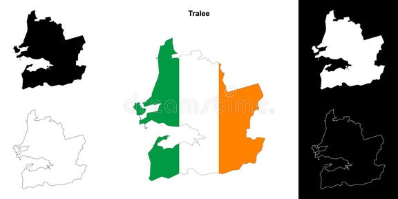 Tralee outline map stock illustration. Illustration of blank - 379308593