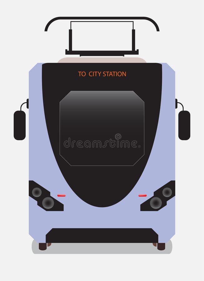 Front View of Modern Design Tram Car Stock Vector - Illustration of ...