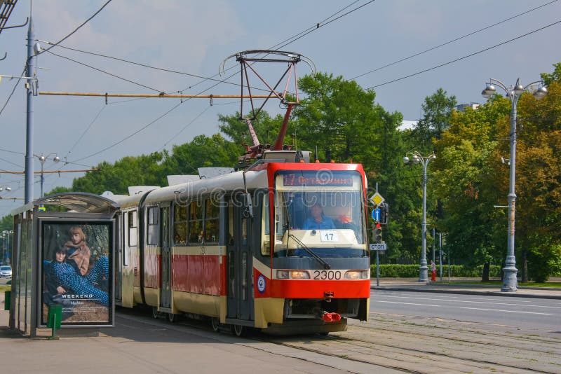 Tram editorial photo. Image of moving, street, passengers - 75116971