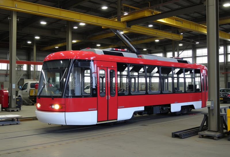 Tram in Construction Partially Built Tr Strange Old Stock Image - Image ...