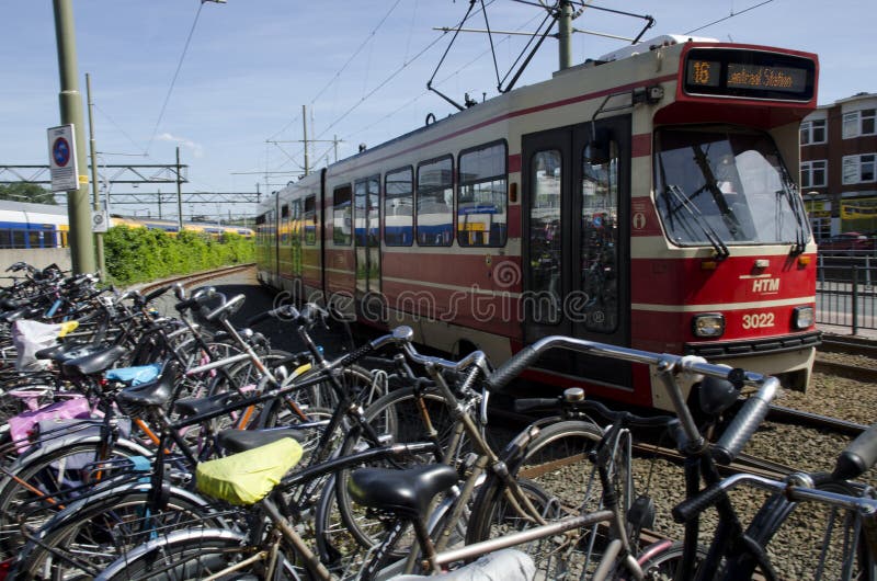 Tram den Haag Netherlands editorial stock image. Image of central ...
