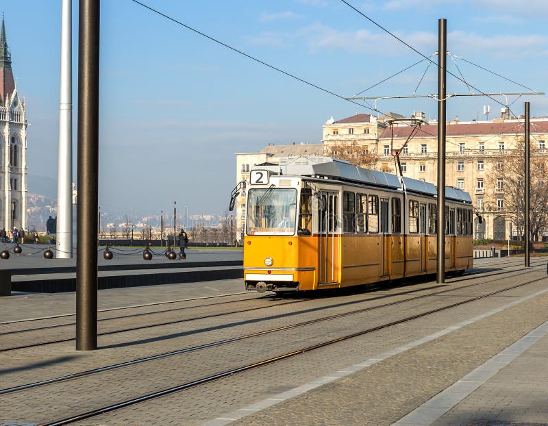 Tram in Europe editorial stock image. Image of network - 82989509