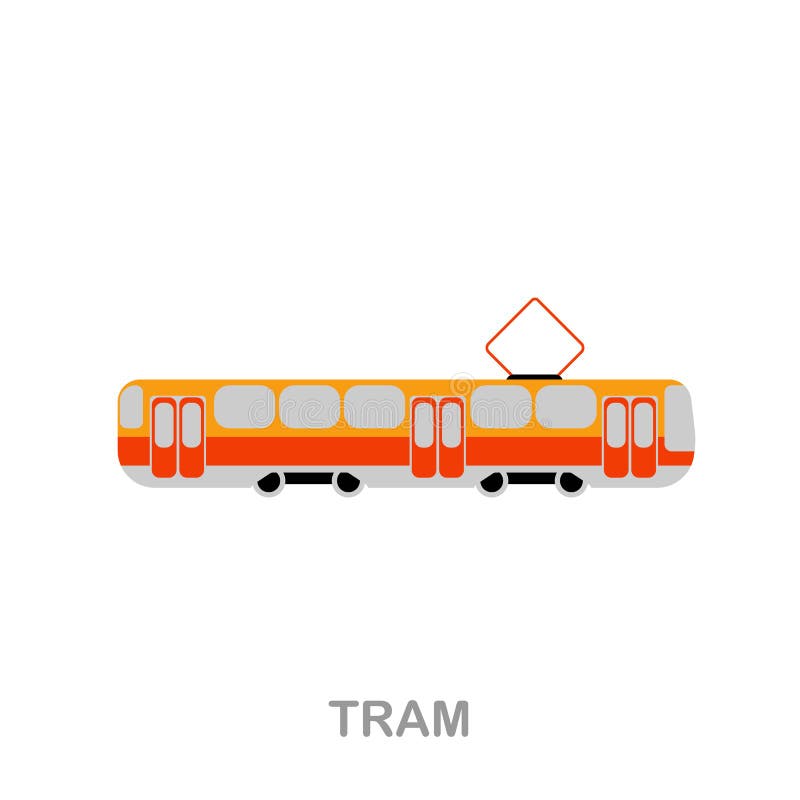 Tram Flat Icon. Colored Element Sign from Transport Collection. Flat ...