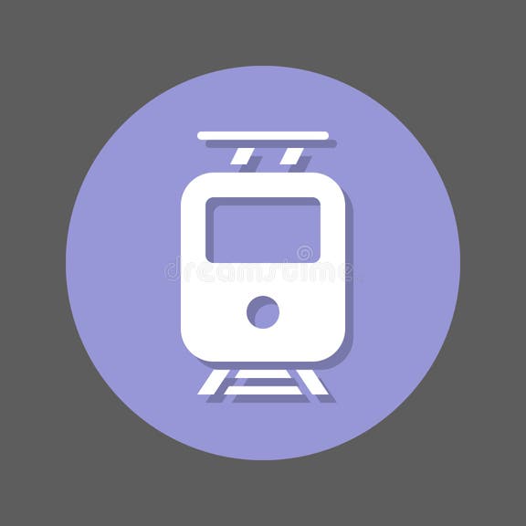 Tram Flat Icon. Round Colourful Button, Circular Vector Sign with ...