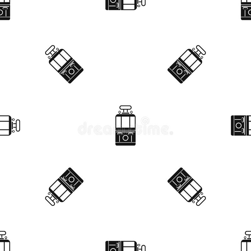 Tram Front View Pattern Seamless Black Stock Vector - Illustration of ...