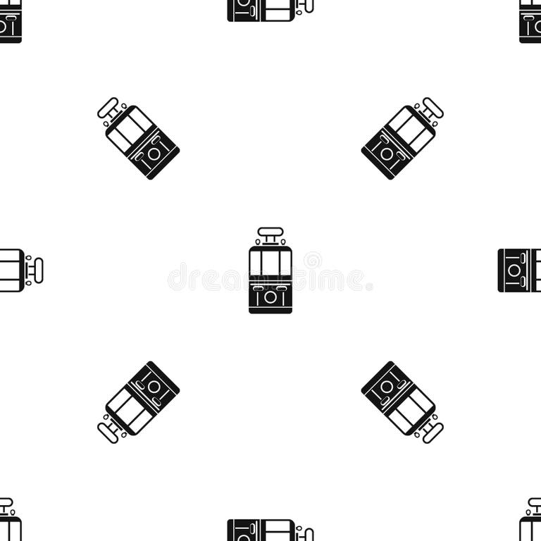 Tram Front View Pattern Seamless Black Stock Vector - Illustration of ...