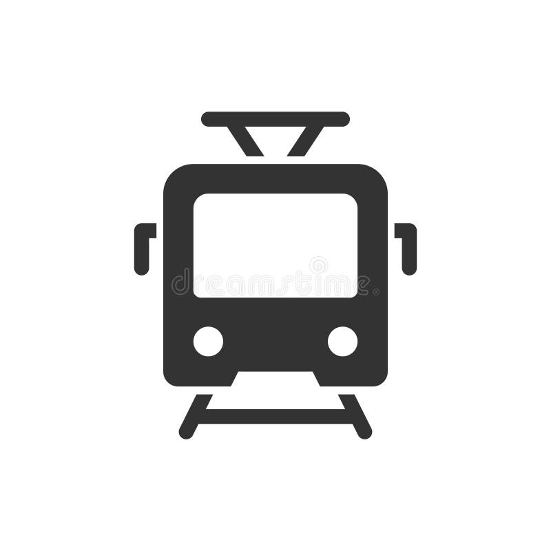 Tram Front View Vector Glyph Style Icon Stock Vector - Illustration of ...