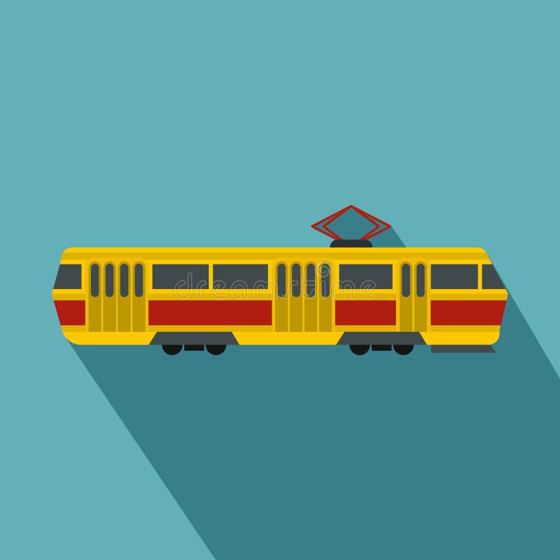 Tram icon, flat style stock vector. Illustration of icon - 79265967