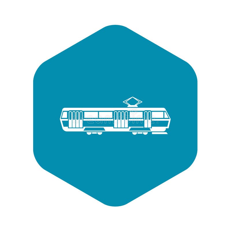 Tram icon, simple style stock vector. Illustration of historic - 152576793