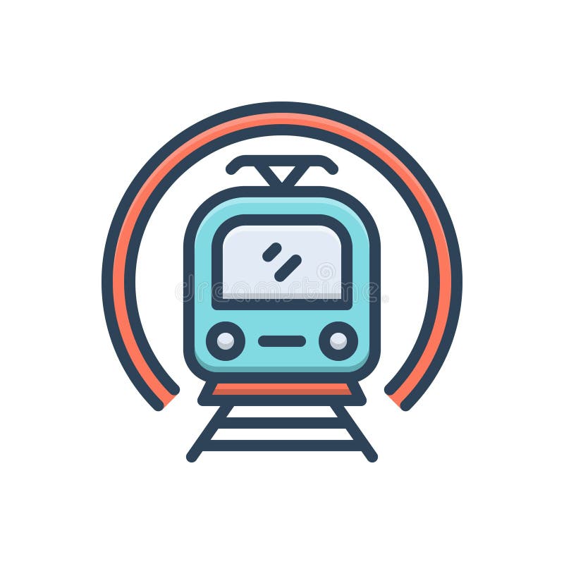 Color Illustration Icon for Tram, Trains and Passanger Stock Vector ...