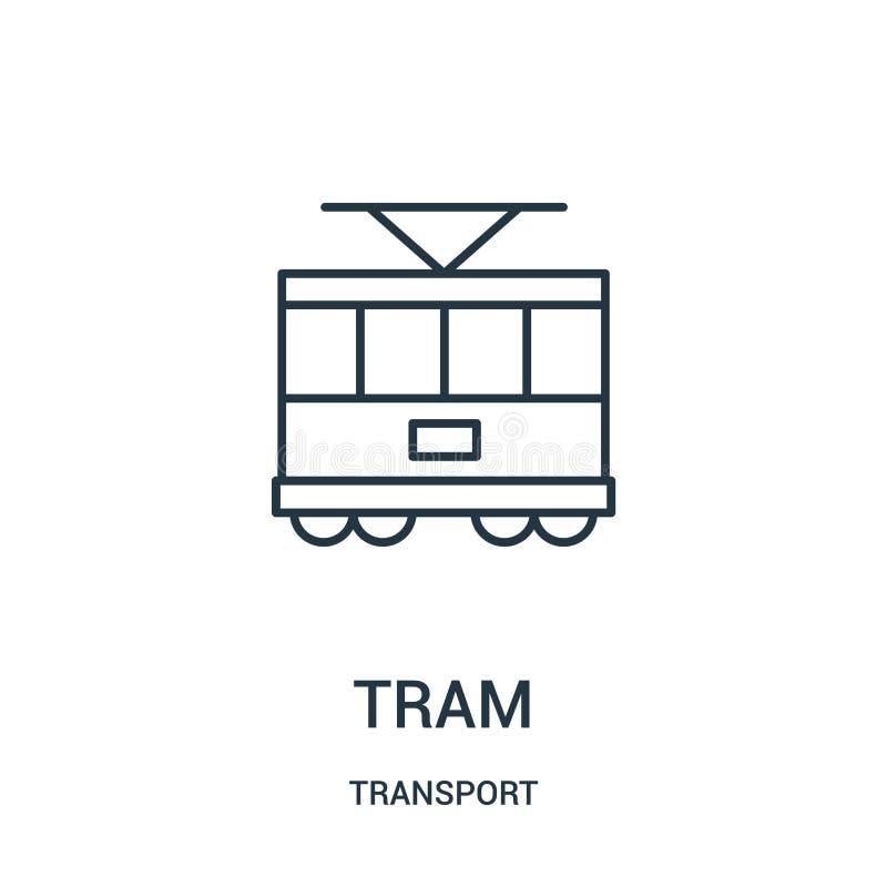 Tram Icon Vector from Travel Collection. Thin Line Tram Outline Icon ...