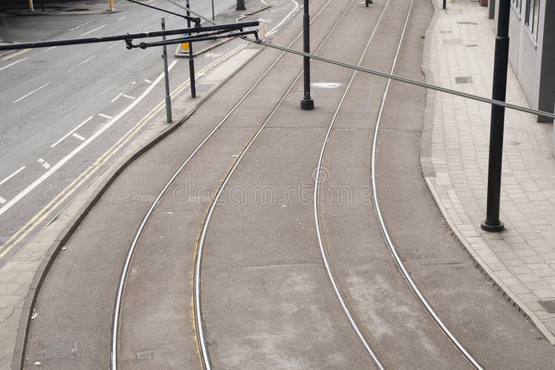 Tram Lines on Street stock photo. Image of marking, street - 42781034
