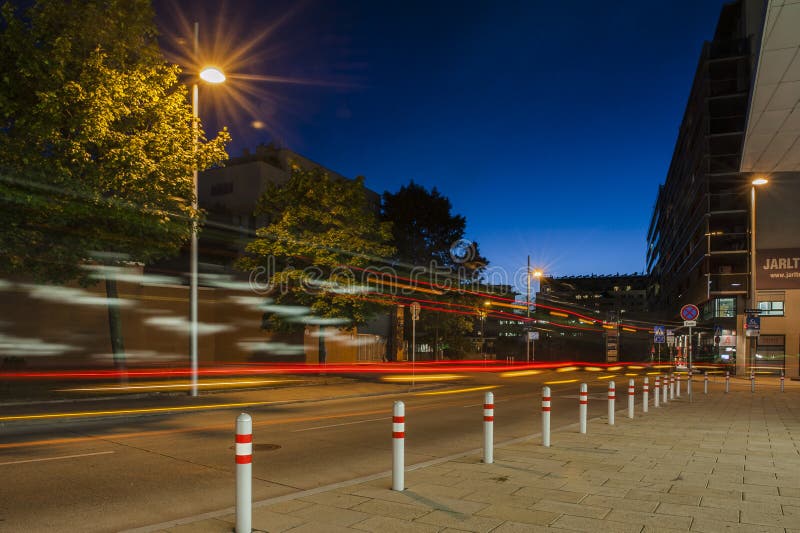 Tram at night in Prague editorial photo. Image of mystic - 59974791