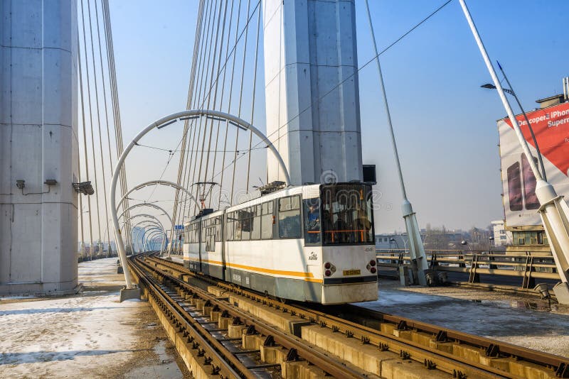 Tram No1. Leaving Basarb Overpass Station Editorial Photography - Image ...