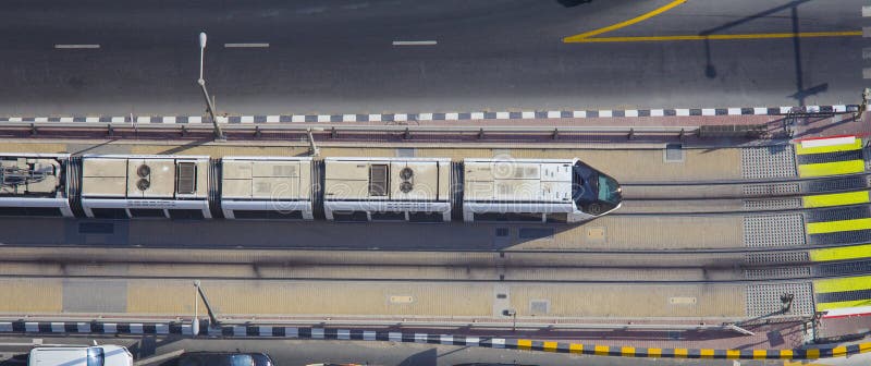 Tram for Public Transportation in Dubai Stock Photo - Image of ...