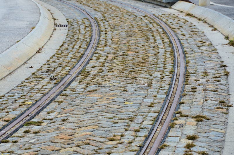 Tram rails stock image. Image of parallel, iron, tram - 25814767