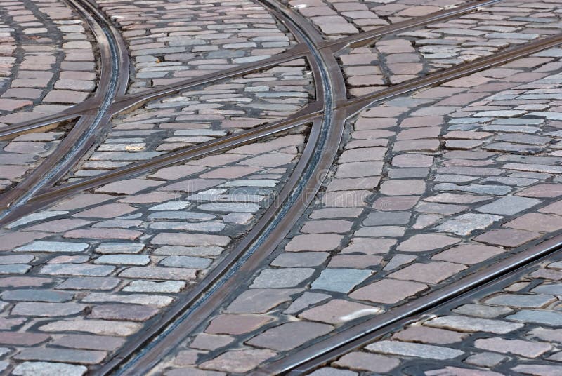 Tram rails stock photo. Image of crossing, pattern, steel - 27293168