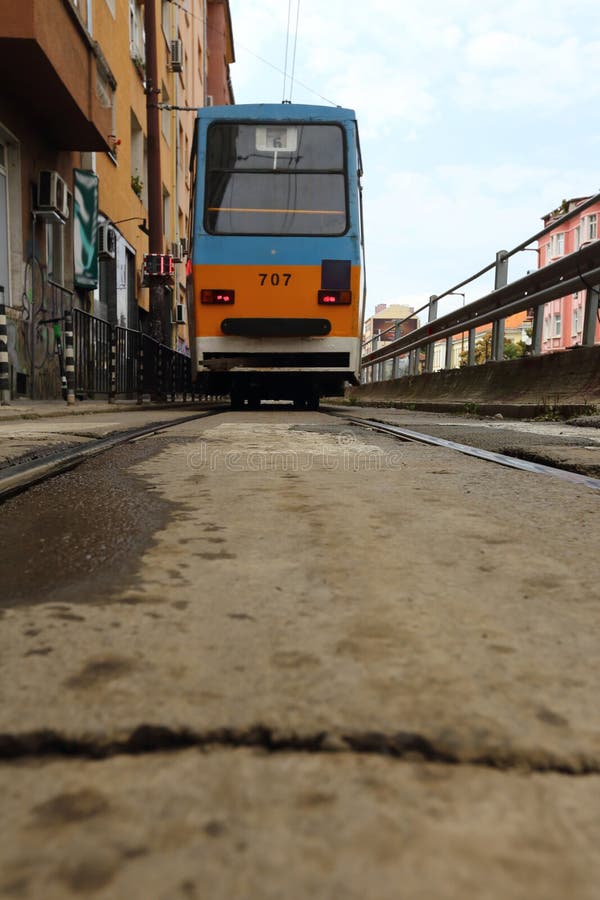 Tram Rails Shallow Dept of Field Stock Image - Image of outdoor, rails ...