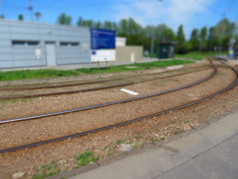 Tram railway track stock image. Image of transport, transportation ...