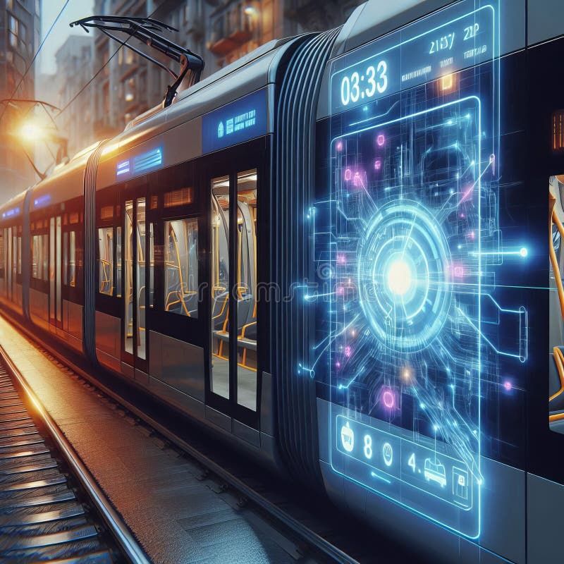 Tram S Digital Advertisement Close Up of a Side Panel Stock Image ...