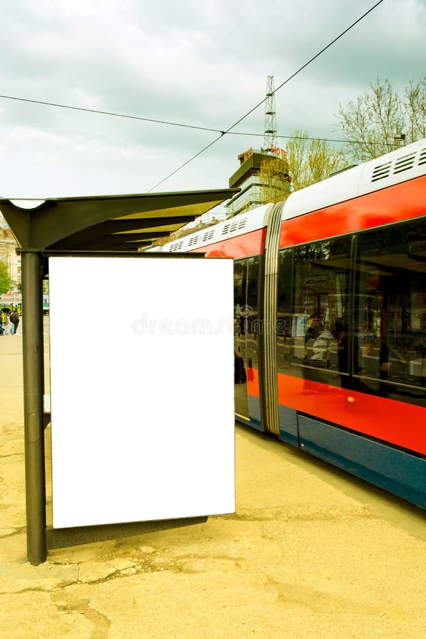 Tram station stock image. Image of blank, banner, posting - 39873155