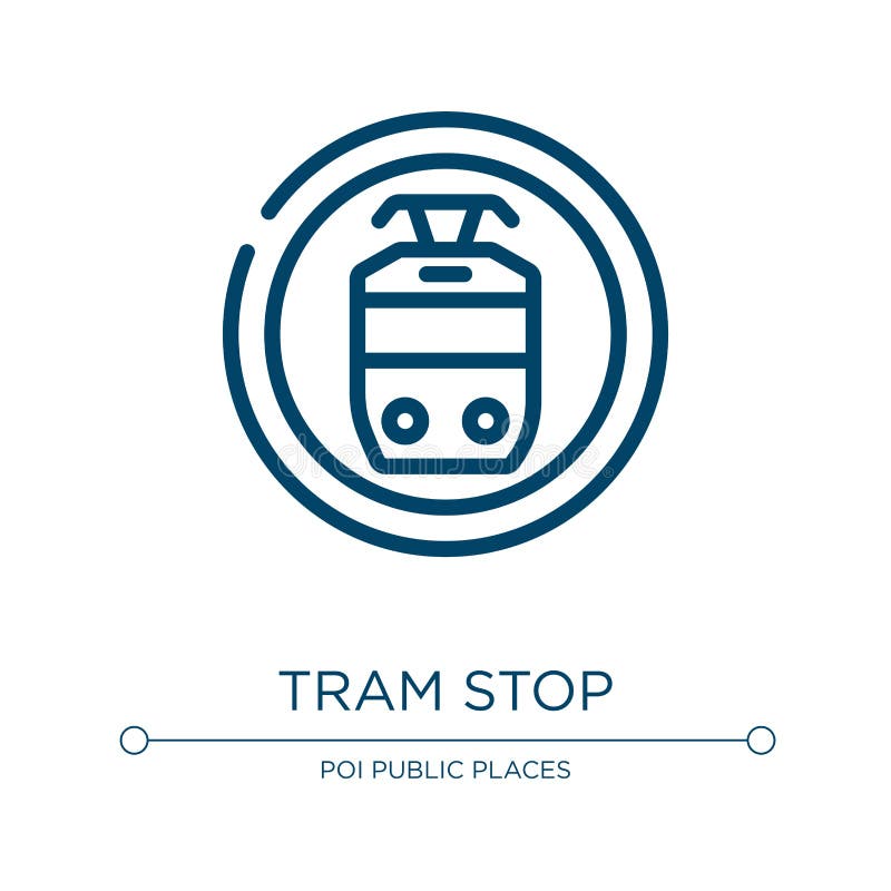 Tram Stop Icon. Linear Vector Illustration from Indications Collection ...
