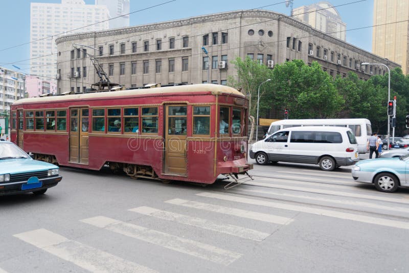 Old Tram Streets Dalian China Stock Photos - Free & Royalty-Free Stock ...