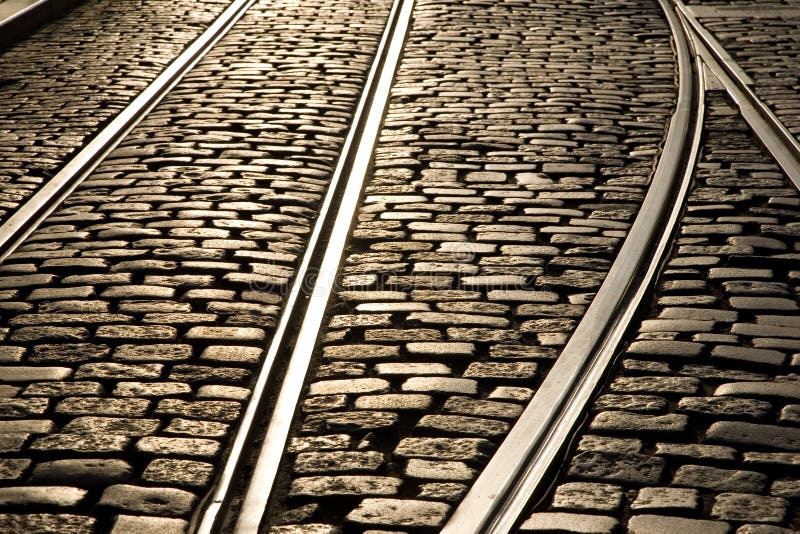 Tram Tracks stock image. Image of metal, road, direction - 11078815