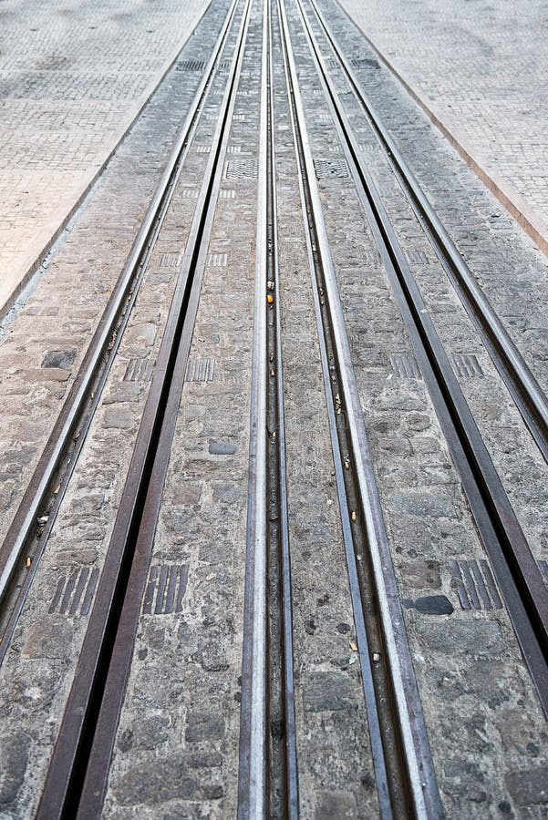 Tram tracks stock image. Image of transportation, crossroads - 38428187