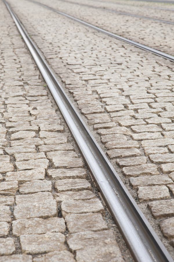 Tram Tracks and Road Markings Stock Image - Image of line, marking ...