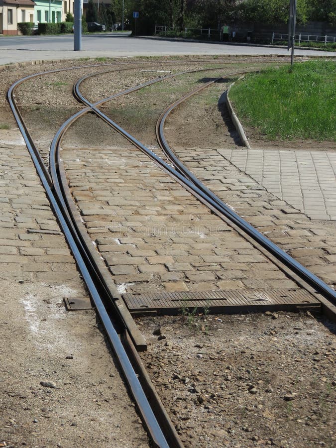 Tram tracks stock image. Image of railroad, track, transportation ...