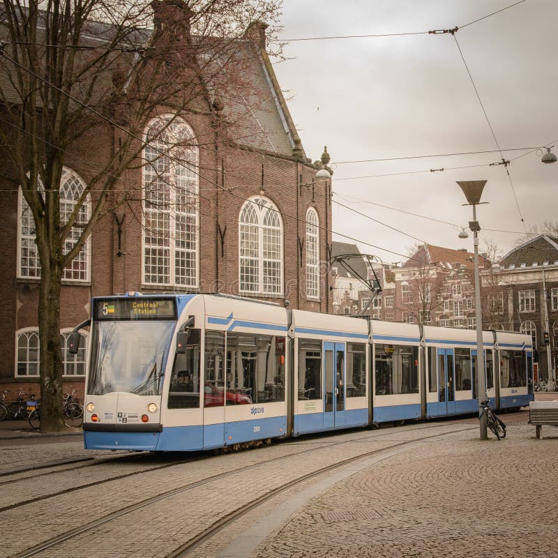 Tram Train in Amsterdam Netherlands. March 2015. Editorial Stock Photo ...