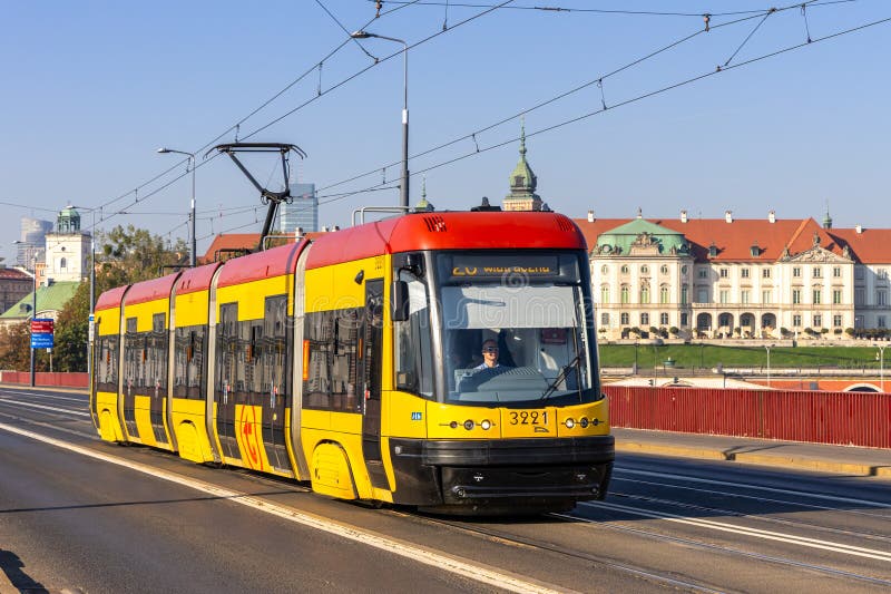 Tram Type PESA Swing and Castle in Warsaw, Poland Editorial Photography ...