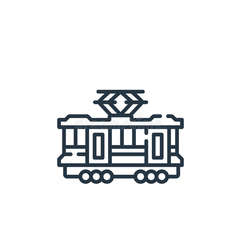 Tram Vector Icon. Tram Editable Stroke. Tram Linear Symbol for Use on ...