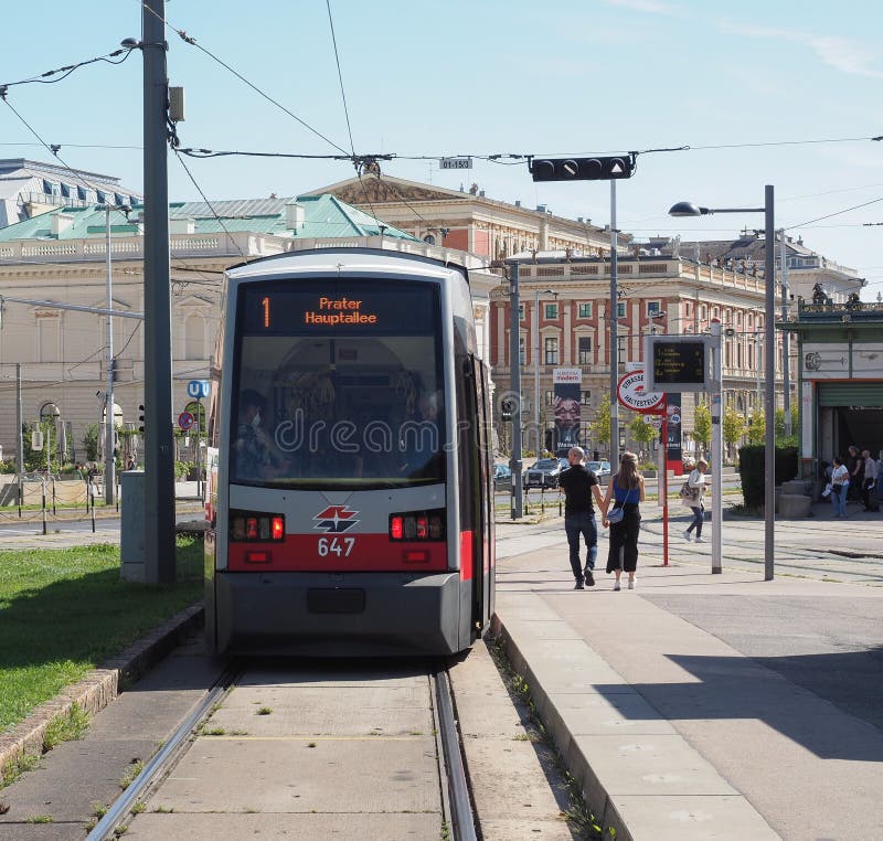 Tram in Vienna editorial stock photo. Image of wien - 268572778