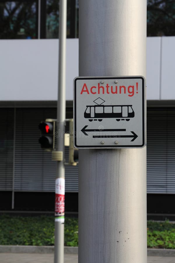 Tram warning sign stock image. Image of sign, give, signboard - 146285323