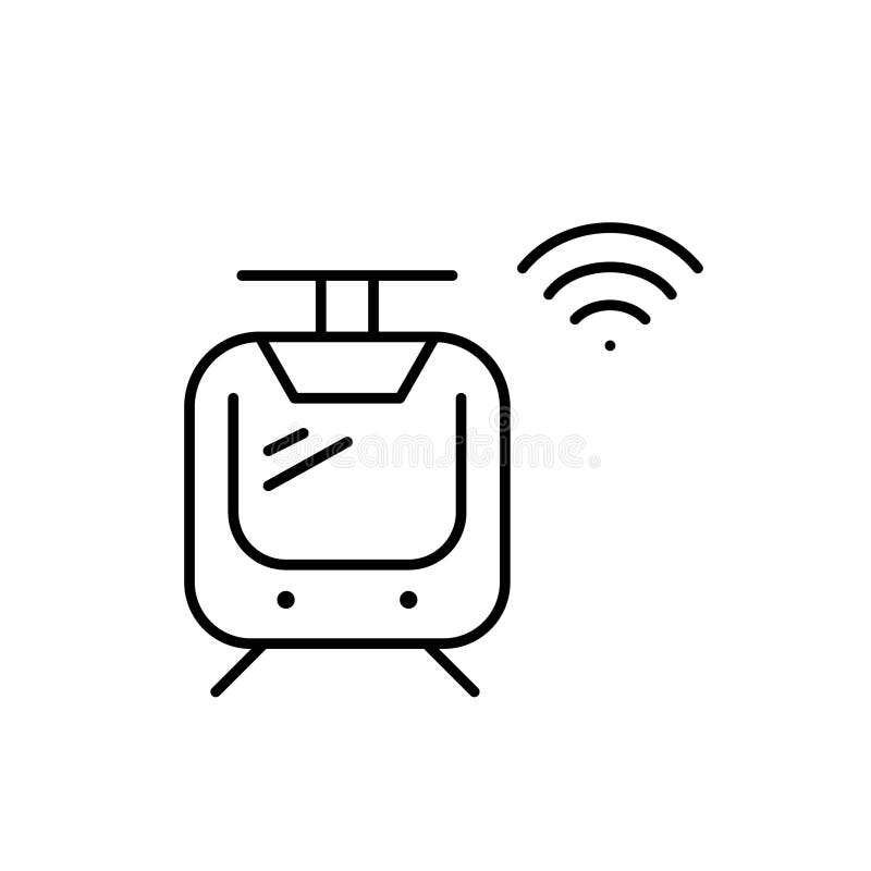 Tram, Wifi Symbol. Smart Transport, Wireless Transit Internet Access ...