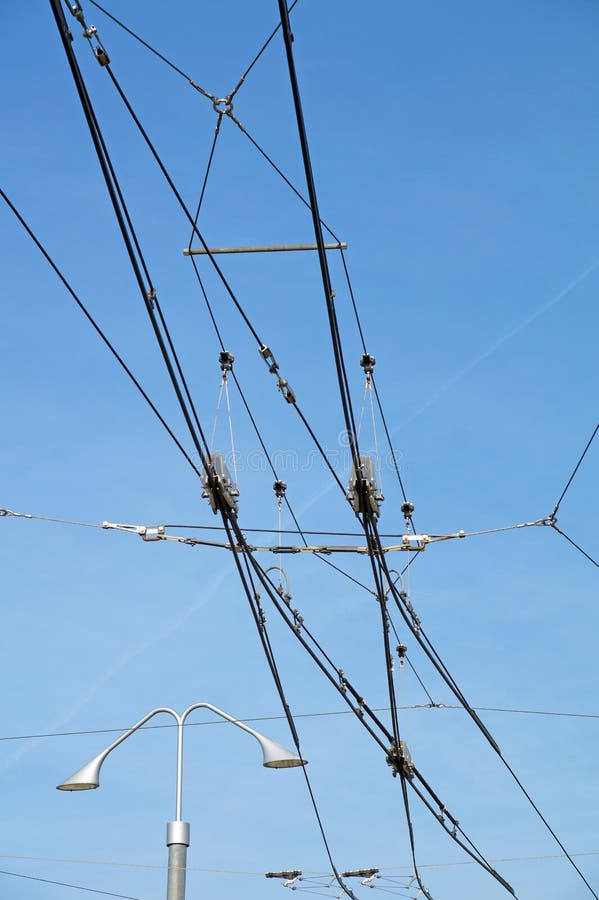 Tram wires stock photo. Image of pole, tram, electricity - 65911162
