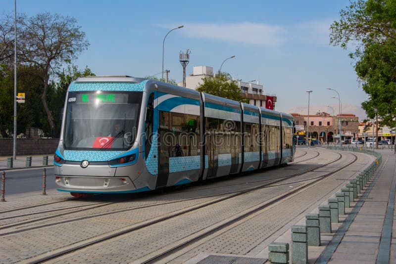 Tramcar in Konya editorial image. Image of railway, public - 129338475
