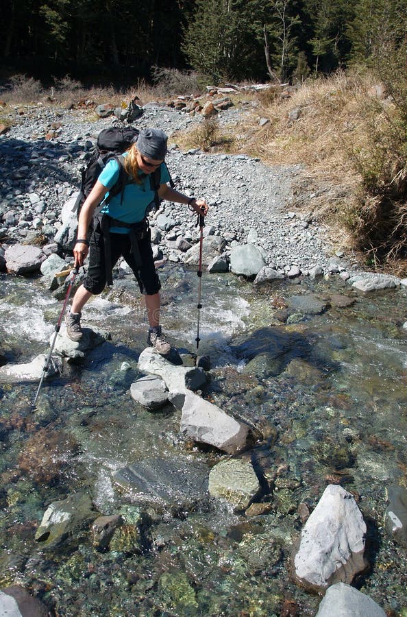 Tramper stock image. Image of forest, blue, stick, tramper - 44474011