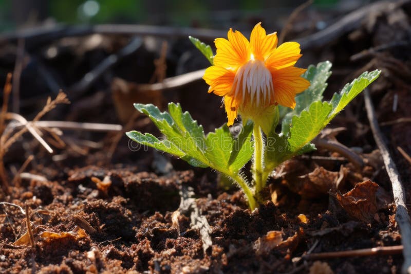 Trampled Flower Rising Back Up and Blooming Stock Illustration ...