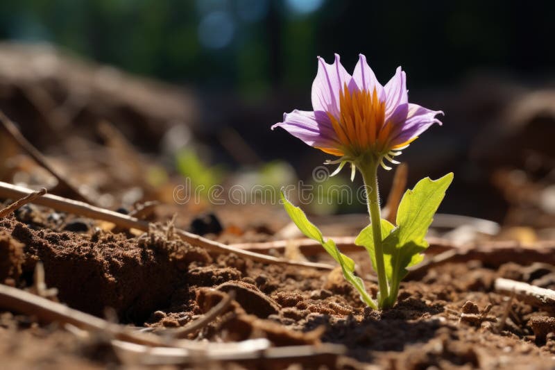 Trampled Flower Rising Back Up and Blooming Stock Illustration ...