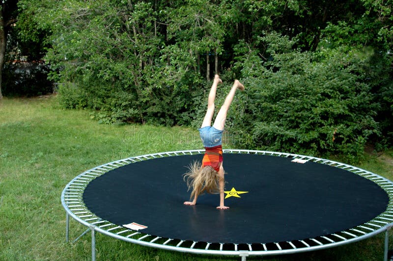 Tramploine fun stock image. Image of round, bounce, springs - 2018323