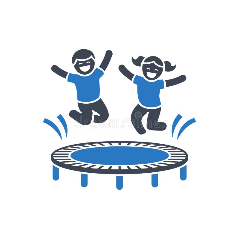 Trampoline Jumping Fun Icon Stock Vector - Illustration of play ...